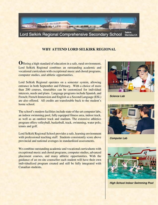 Lord selkirk school division- brochure | PDF