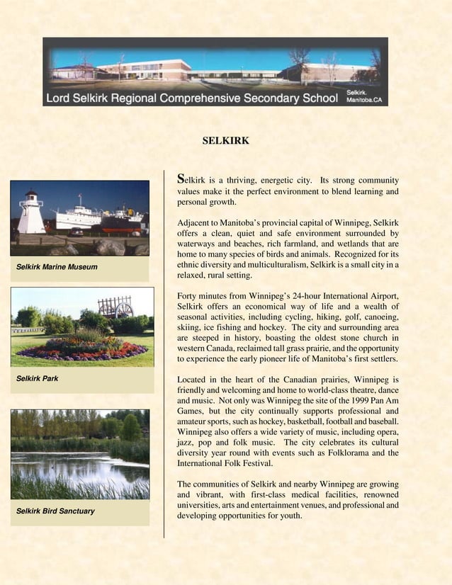 Lord selkirk school division- brochure | PDF