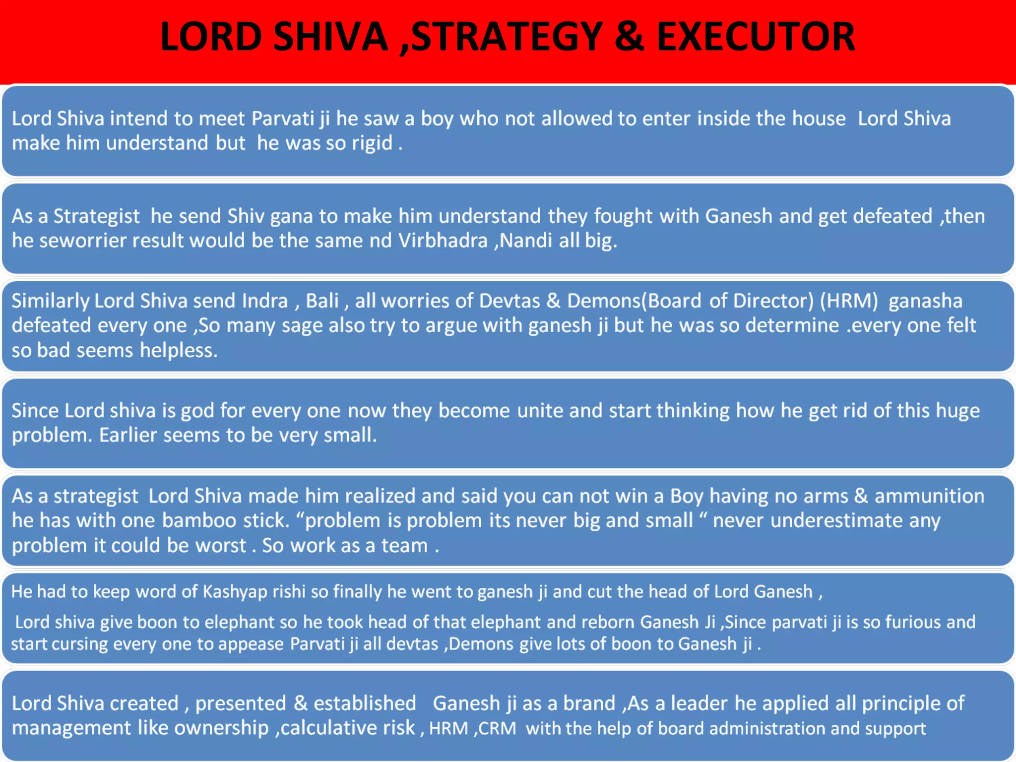 Lord shiva the best strategy executor | PPT