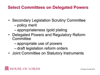 House of Lords Select Committees Procedure | PPTX | Law