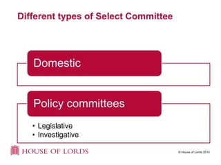 House of Lords Select Committees Procedure | PPTX | Law