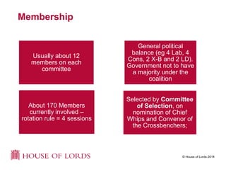 House of Lords Select Committees Procedure | PPTX | Law