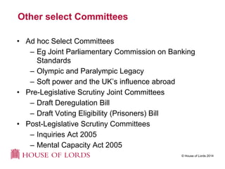 House of Lords Select Committees Procedure | PPTX | Law
