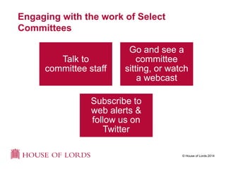 House of Lords Select Committees Procedure | PPT
