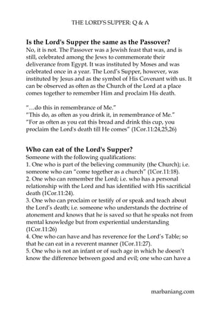 Lord's Supper | PDF