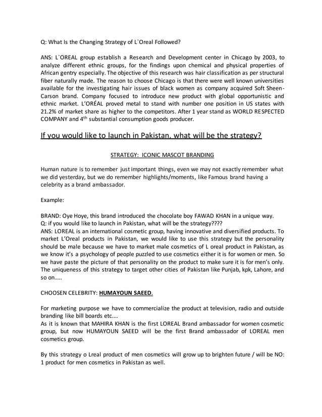 Case Study L'oreal | DOCX