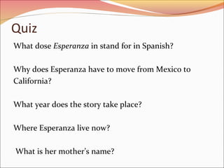 Esperanza Rising | PPT
