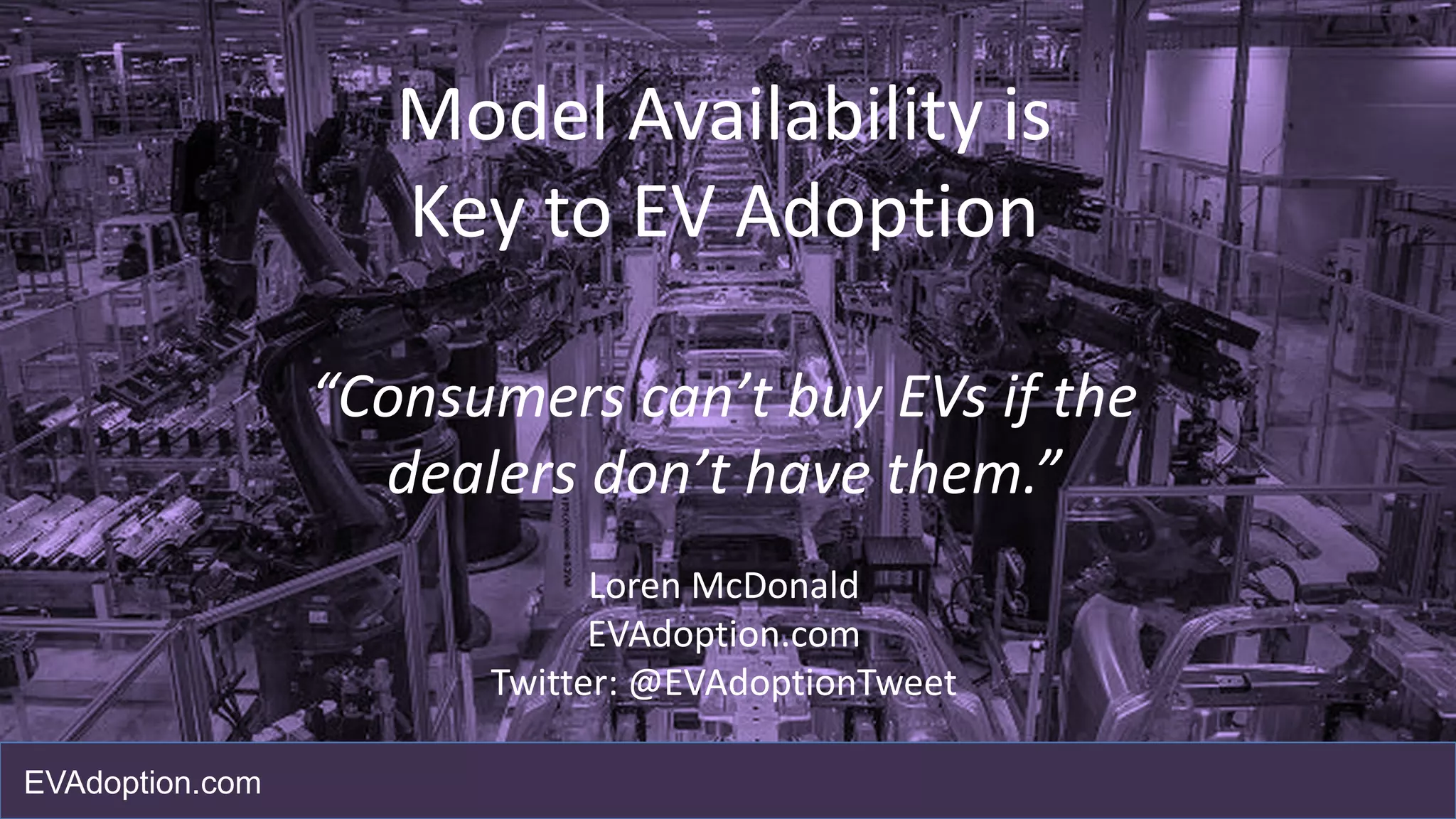Importance of Model Availability to EV Adoption in the US | PPT