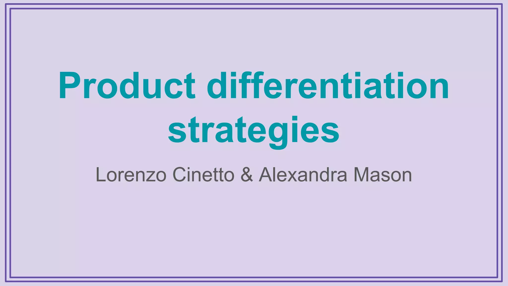 Product Differentiation Strategies in Food sector | PDF