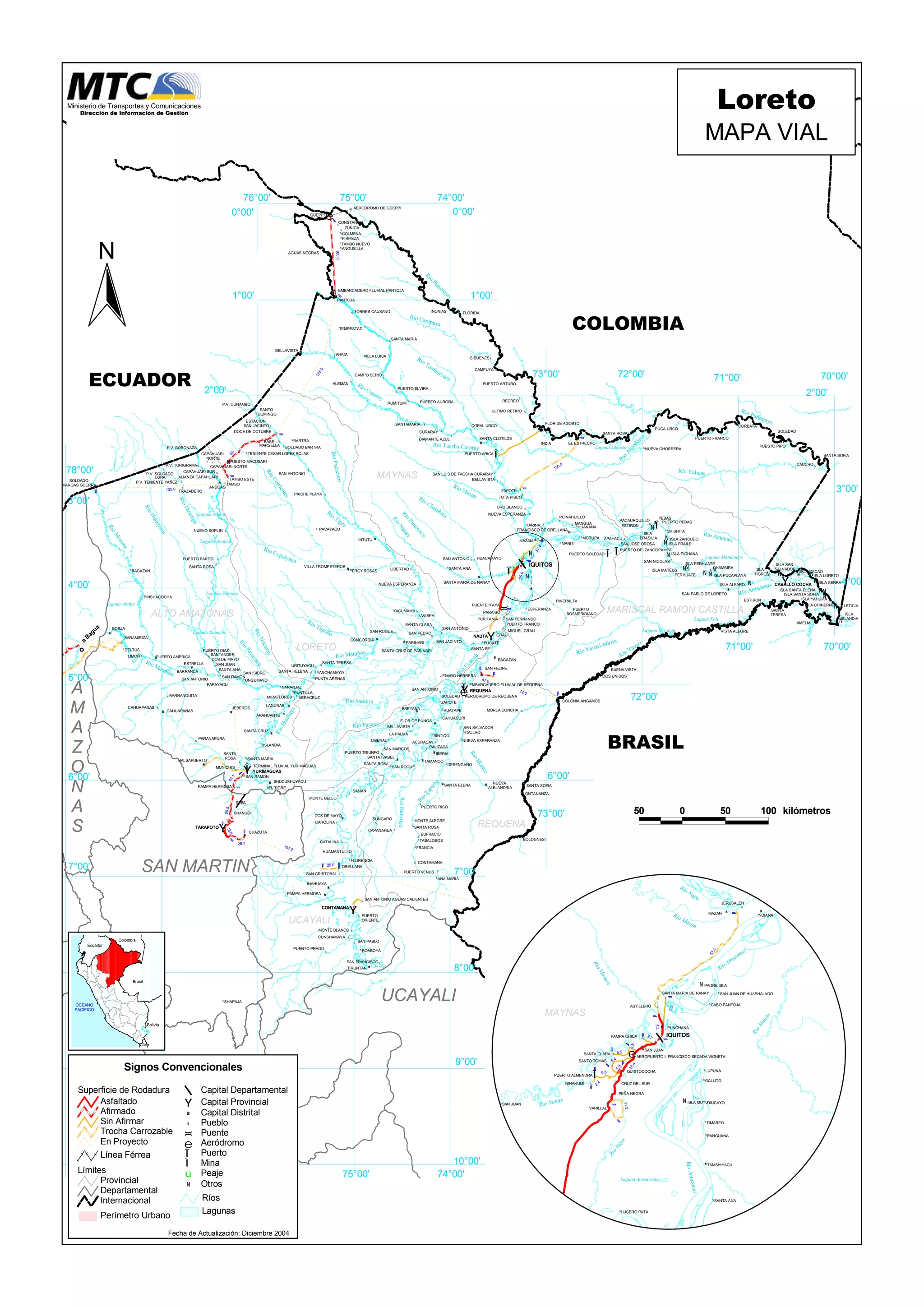 Mapa vial del departamento de Loreto | PDF