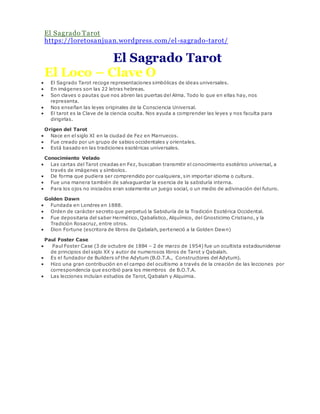 Loreto san juan el sagrado tarot | DOCX