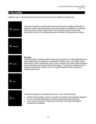 LORI (Learning Object Review Instrument) | PDF