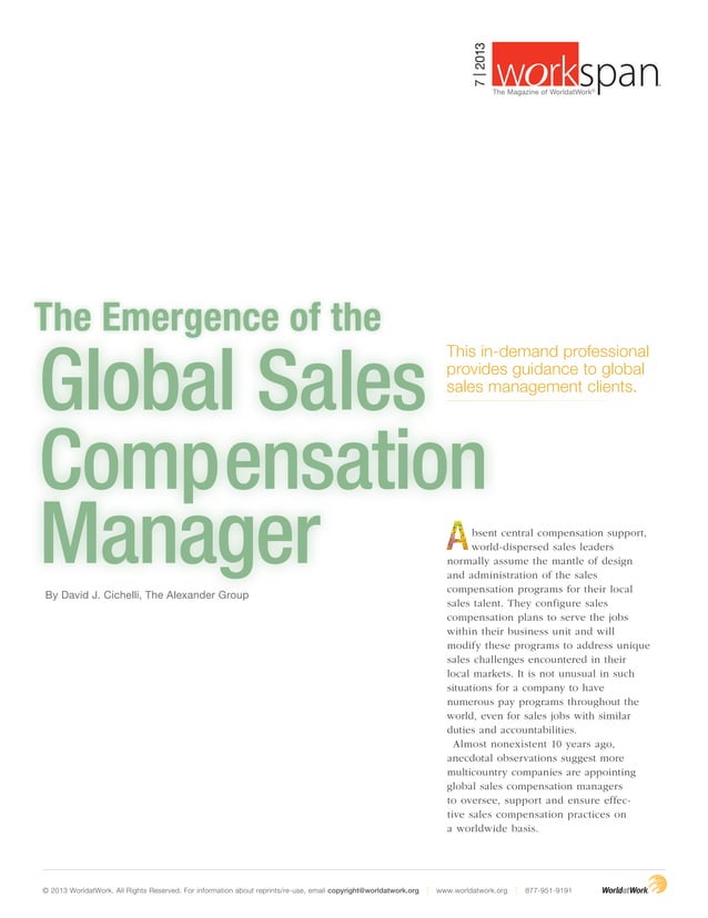 The Emergence of the Global Sales Compensation Manager | PDF | Free ...