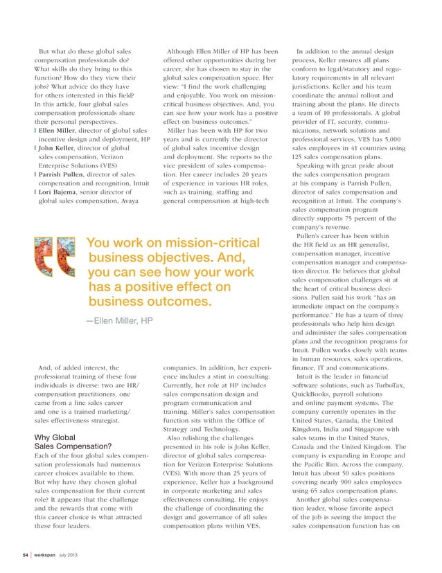 The Emergence of the Global Sales Compensation Manager | PDF