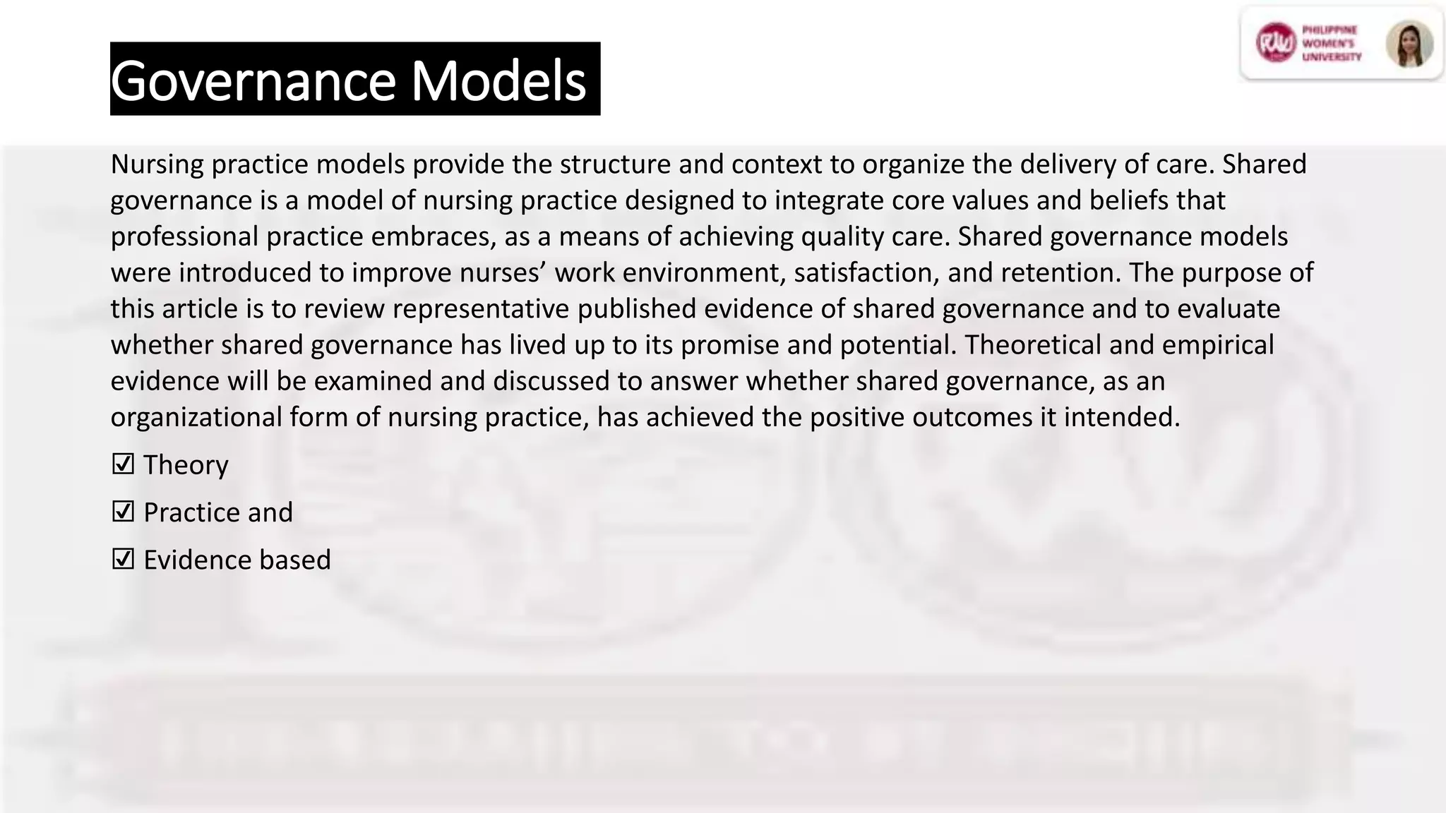 Shared Governance in Nursing | PPTX