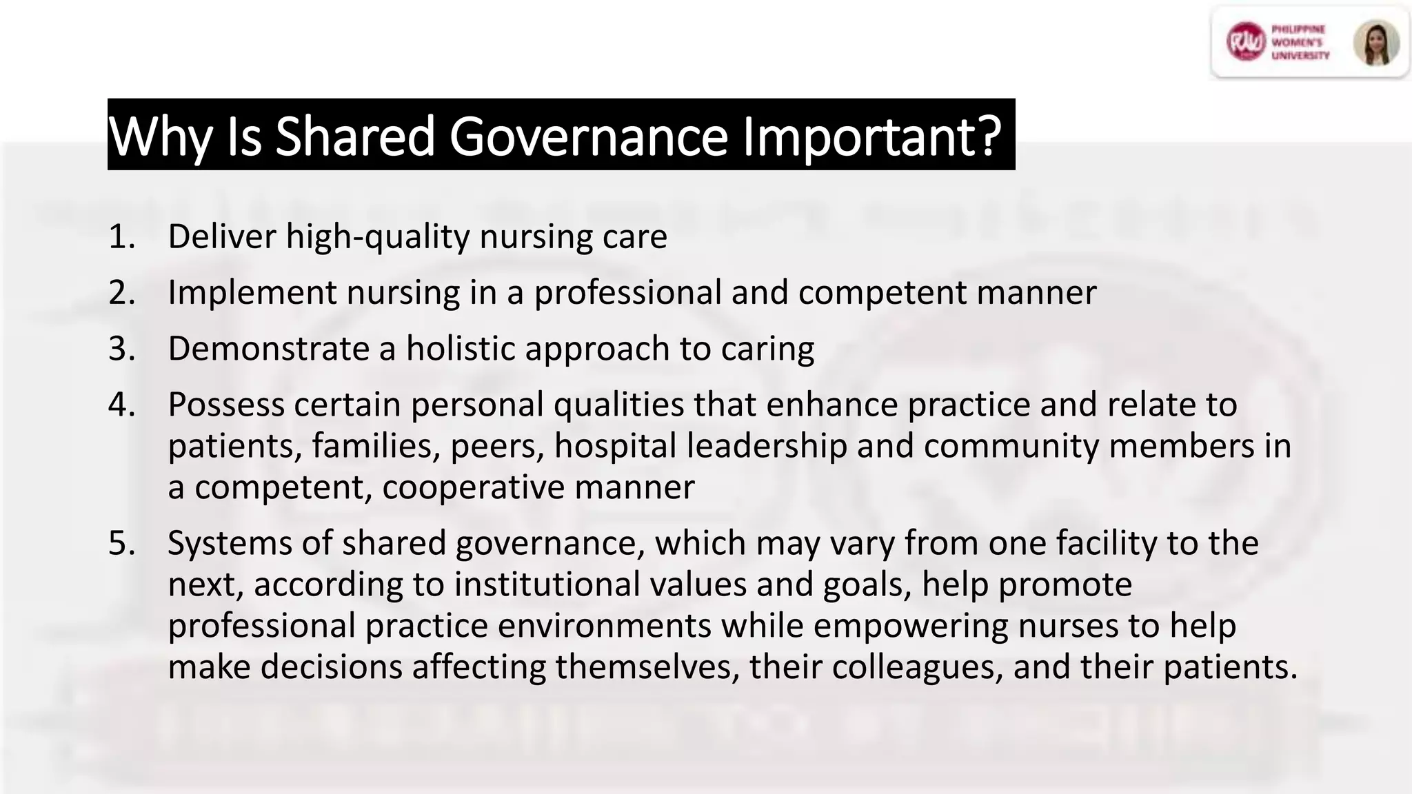 Shared Governance in Nursing | PPTX