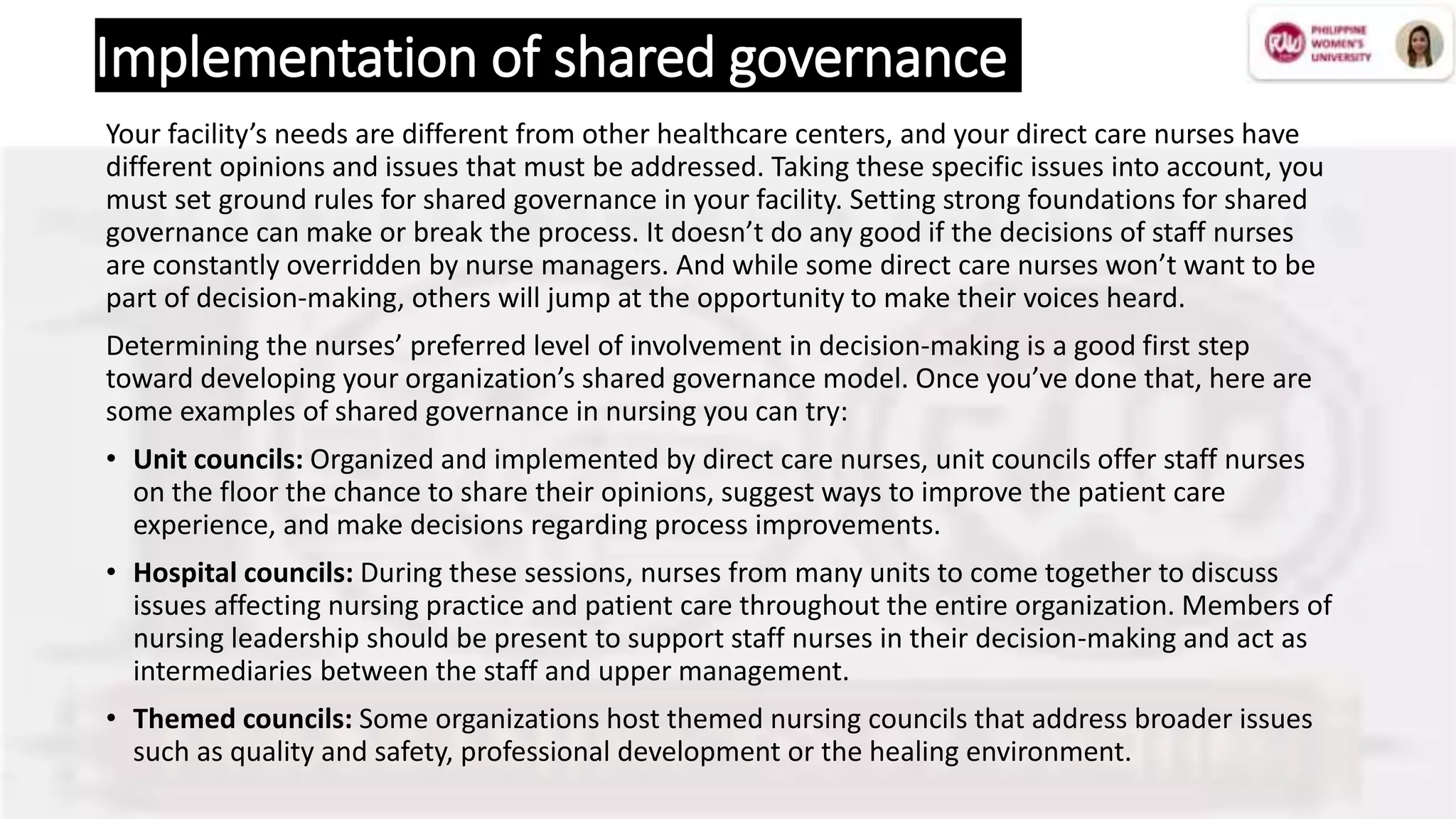 Shared Governance in Nursing | PPTX
