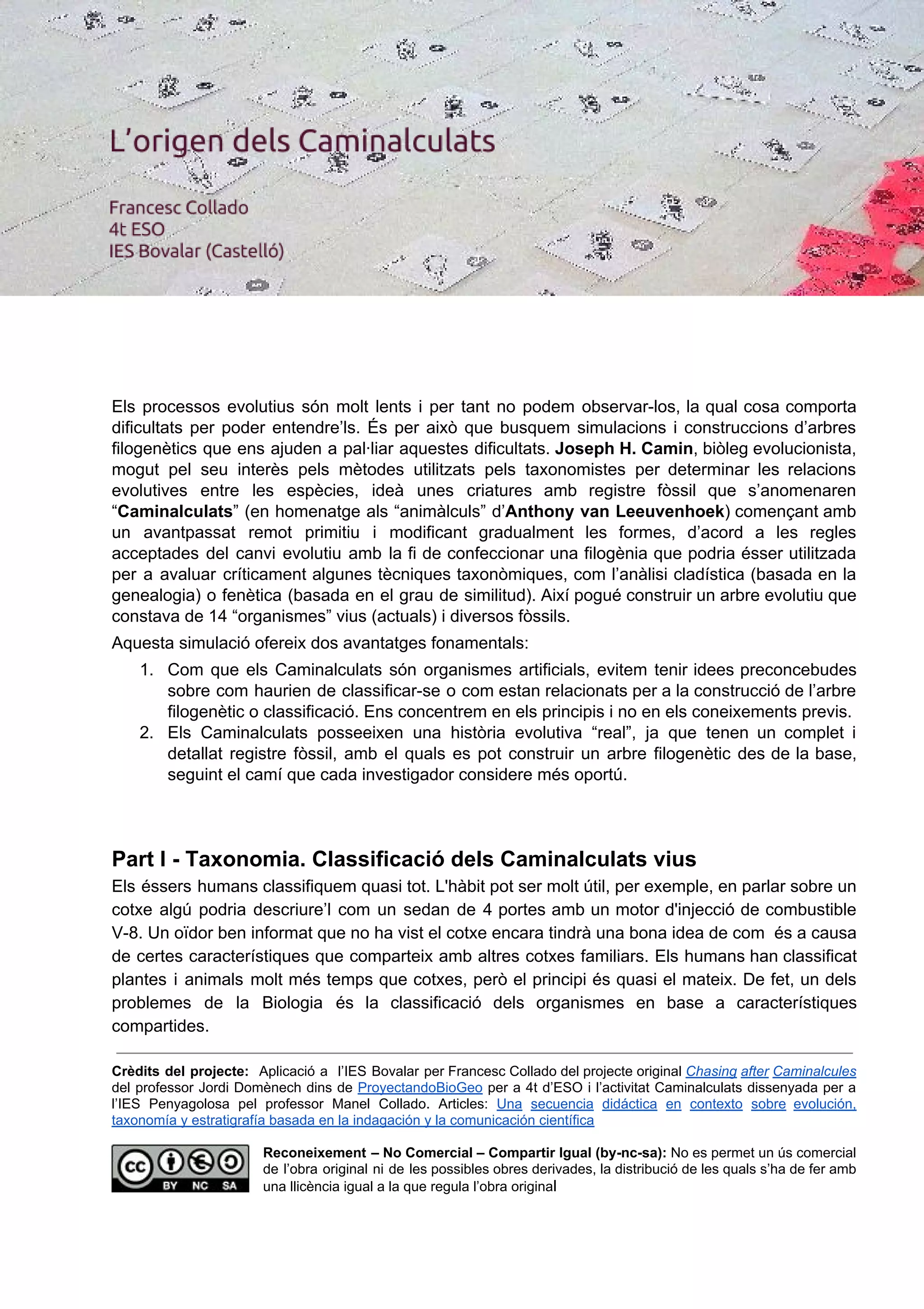 L'origen dels caminalculats | 4teso | PDF