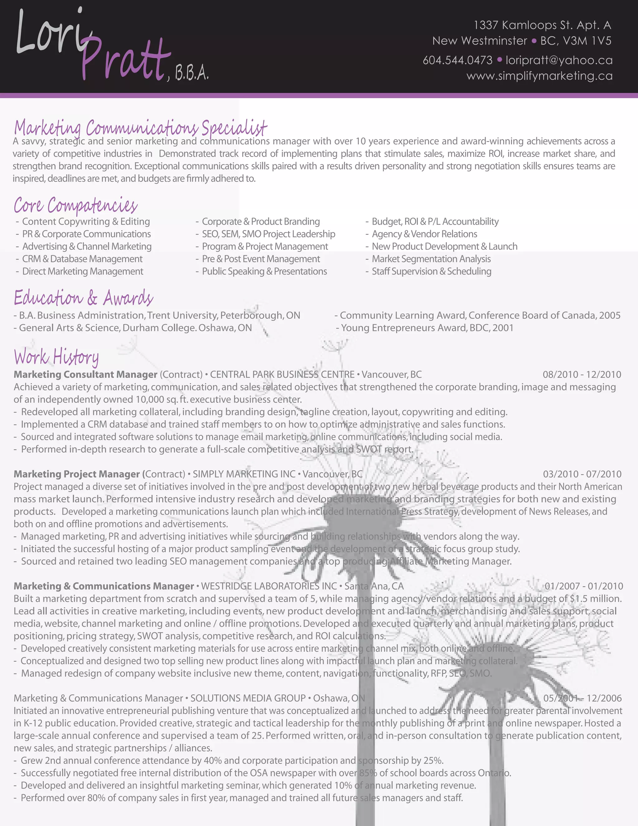 LP - Jan. 2011 Resume | PDF