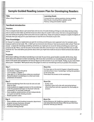 Lori rog 3 day lesson framework with examples | PDF
