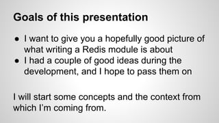 RedisConf18 - Implementing a New Data Structure for Redis | PPT