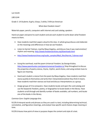 Lori smith libs 6144 lesson | DOC