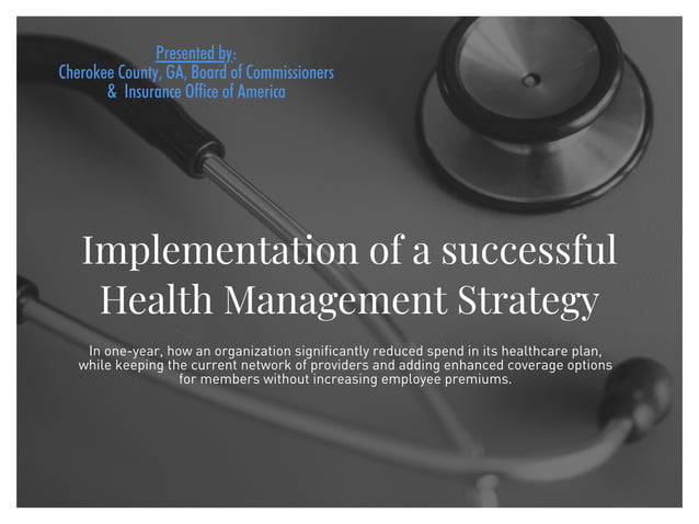 IMPLEMENTATION OF A SUCCESSFUL HEALTH MANAGEMENT STRATEGY | PPT