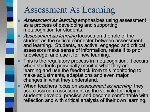 Lorna Earl Rethinking Classroom Assessment With Purpose In Mind