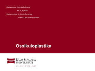 Ossikuloplastika | PPT