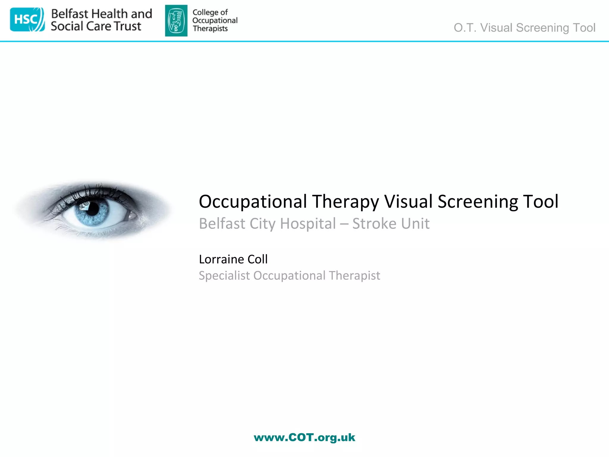 Occupational Therapy Visual Screening Tool | PPT