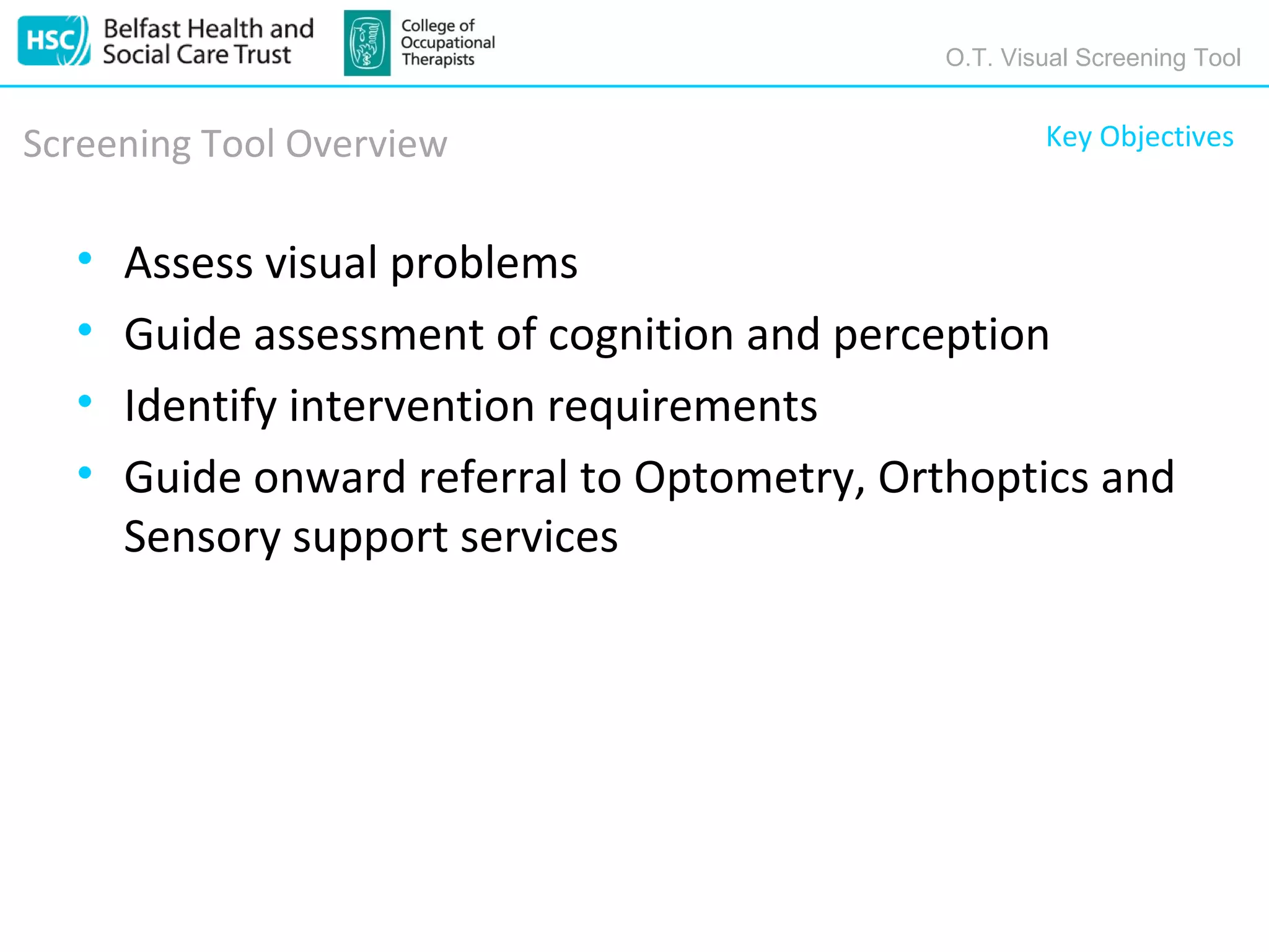 Occupational Therapy Visual Screening Tool | PPT