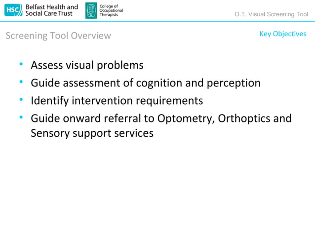 Occupational Therapy Visual Screening Tool | PPT | Eye and Vision ...
