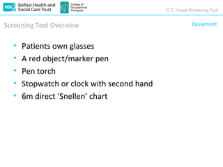 Occupational Therapy Visual Screening Tool | PPT