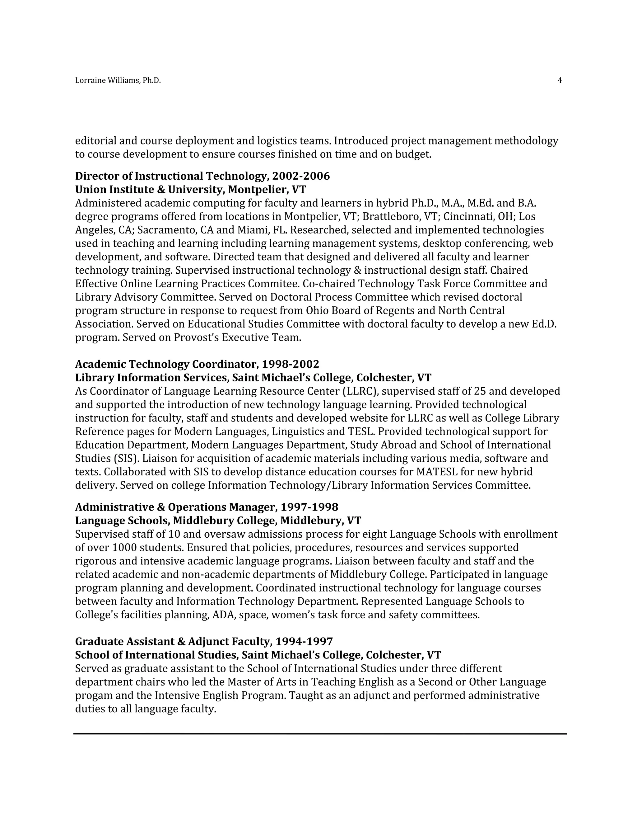 Lorraine williams cv_5.2016