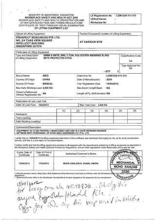 Lorry crane lm cert | PDF