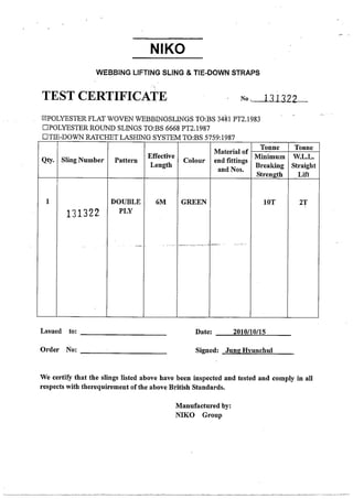 Lorry crane lm cert | PDF
