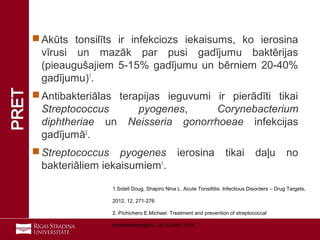 Antibakteriālā terapija akūta tonsilīta gadījumā | PPT