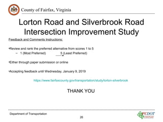 Lorton Road and Silverbrook Road Intersection Improvement Study | PPT