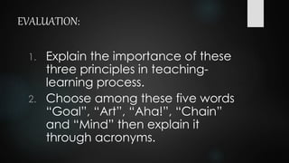 Basic Principles Of Teaching and Educational Technology (7,8,9) | PPT