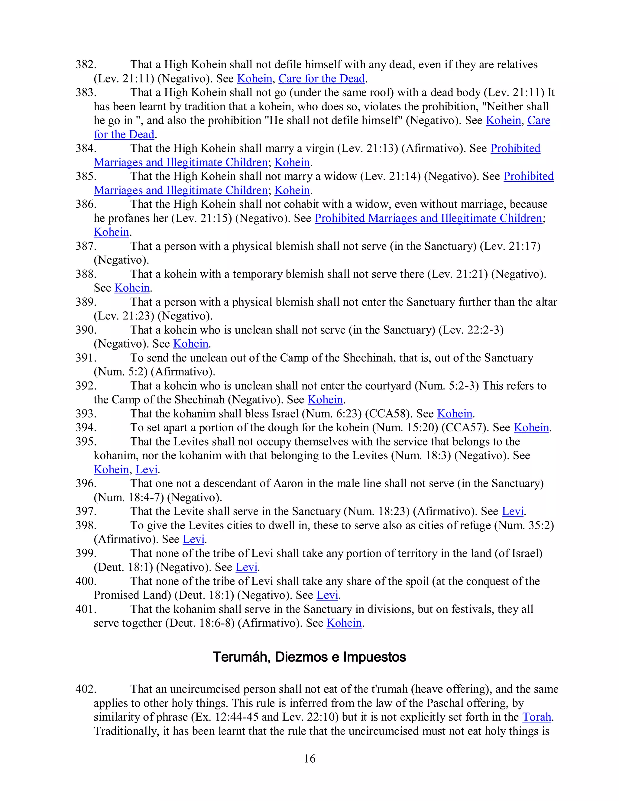 Los 613-mitzvot-mandamientos | PDF