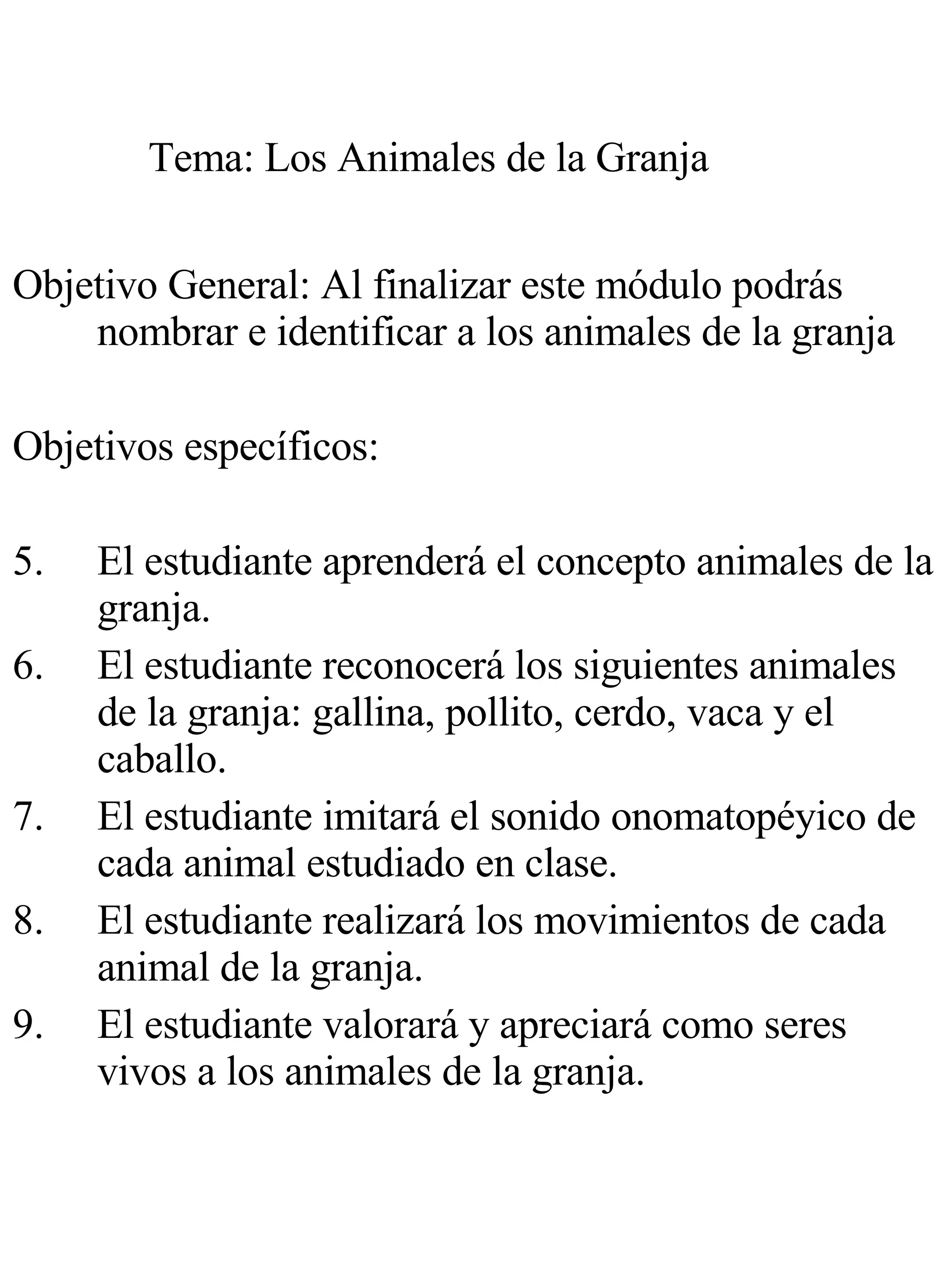 Los Animales De La Granja | PPT