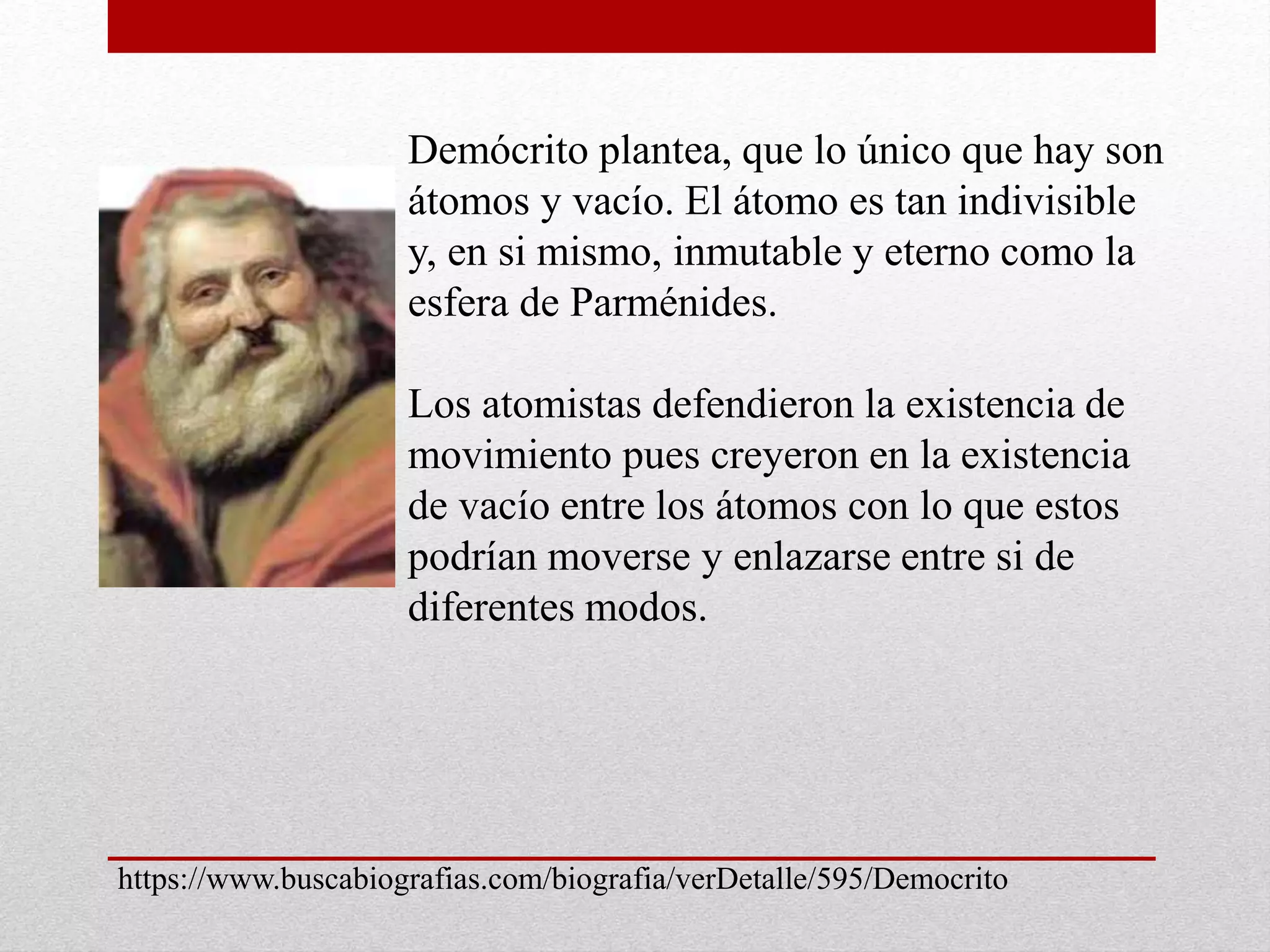 Los atomistas | PPTX | Physics | Science