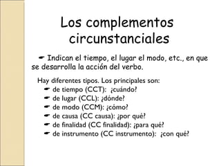 Los Complementos Verbales | PPT