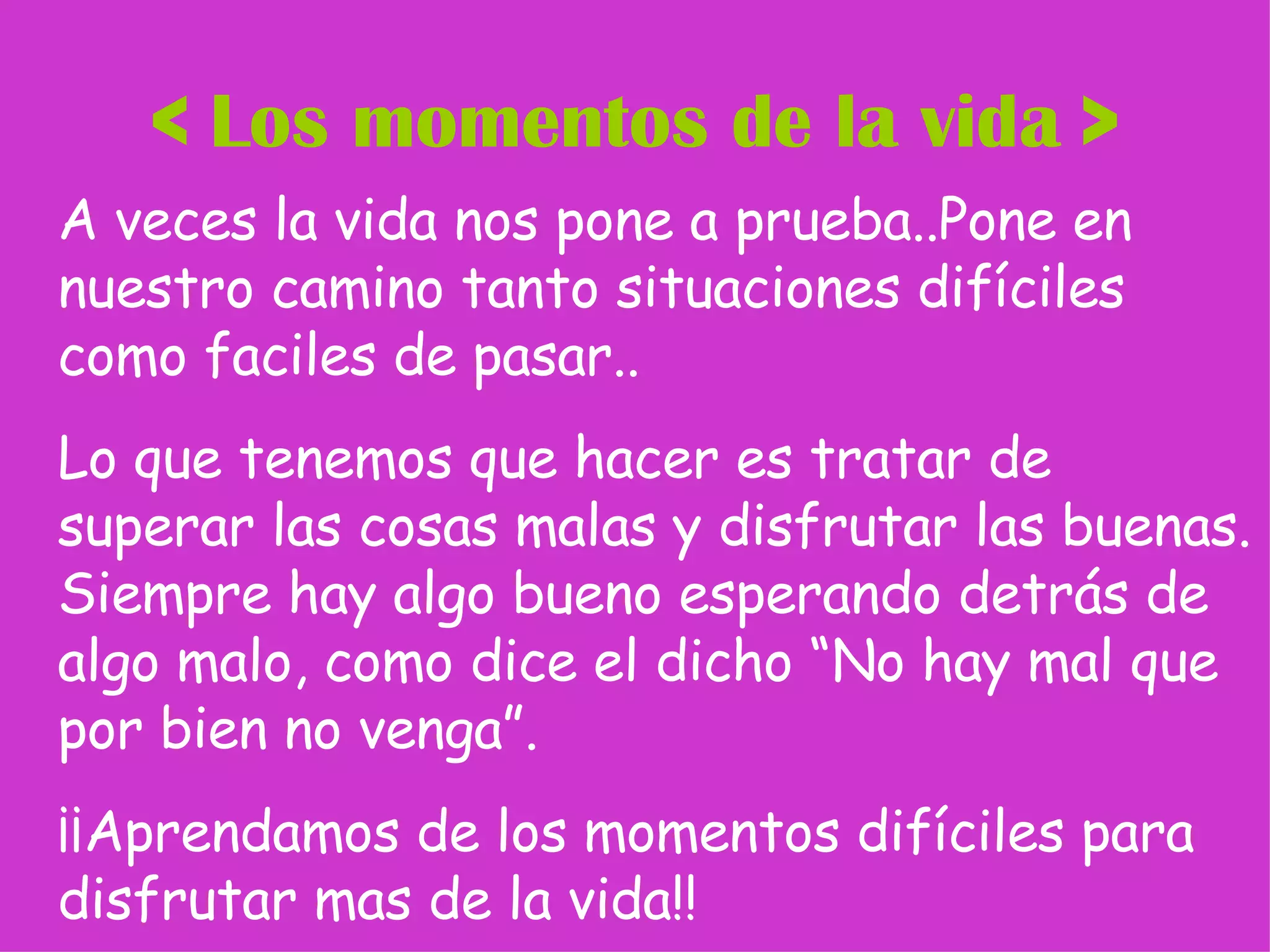 Los Momentos De La Vida | PPT