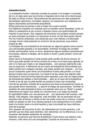 LOS TRES ESTADOS DE LA AUTOESTIMA | PDF