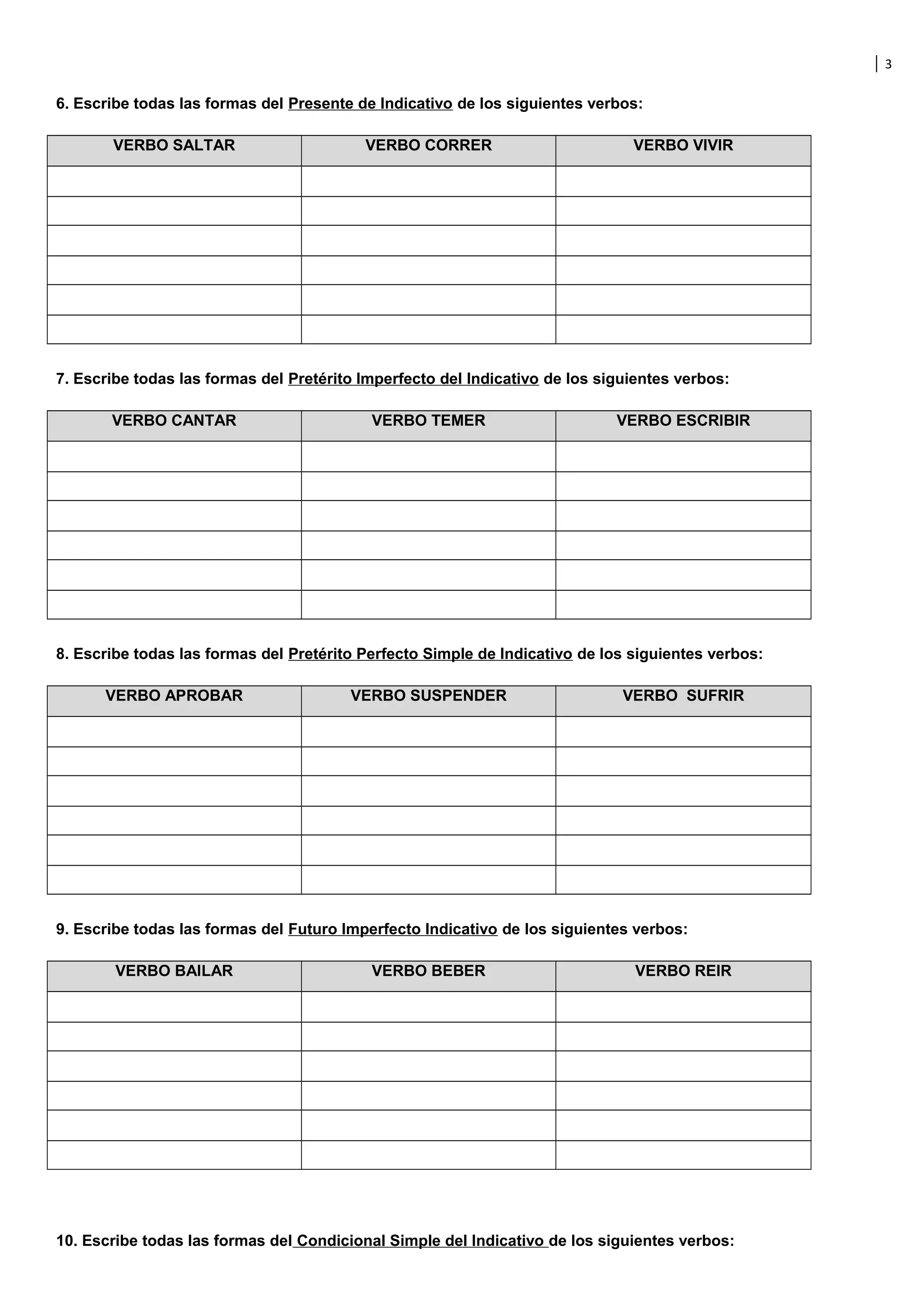 Los verbos-actividades | DOC