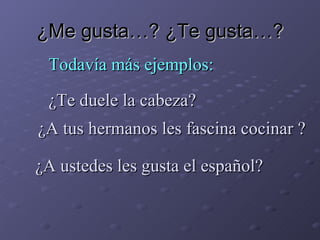 Los verbos como Gustar | PPT