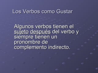 Los verbos como Gustar | PPT