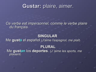 Los verbos como Gustar | PPT