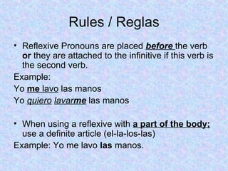 los verbos reflexivos | PPT